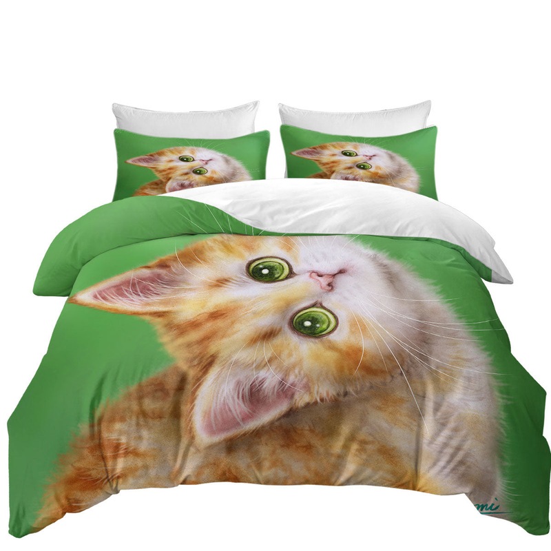 Buy Cute Kittens Drawings Ginger Tabby Kitty Cat Quilt Cover - MyDeal
