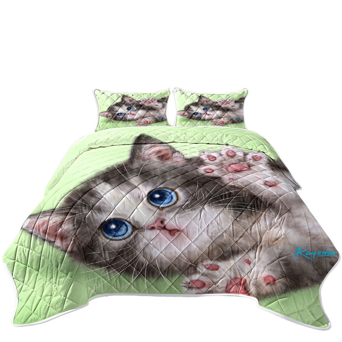 Buy Cute Kittens Drawings Grey Tabby Kitty Cat Coverlet - MyDeal Australia