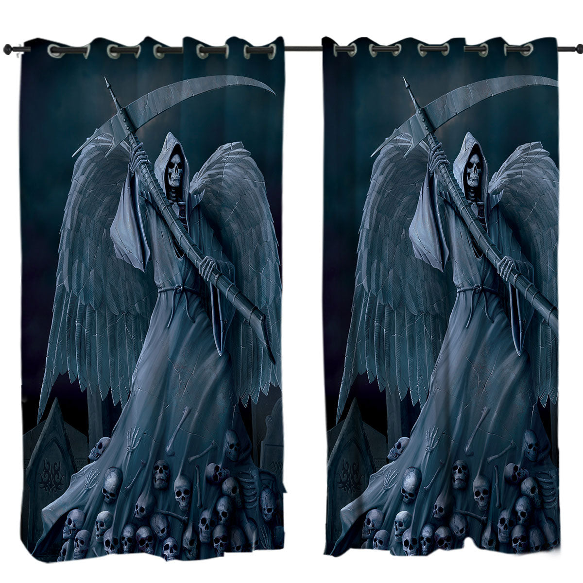 Buy Dark Art Death on a Hold Angel of Death Stone Statue Curtain ...