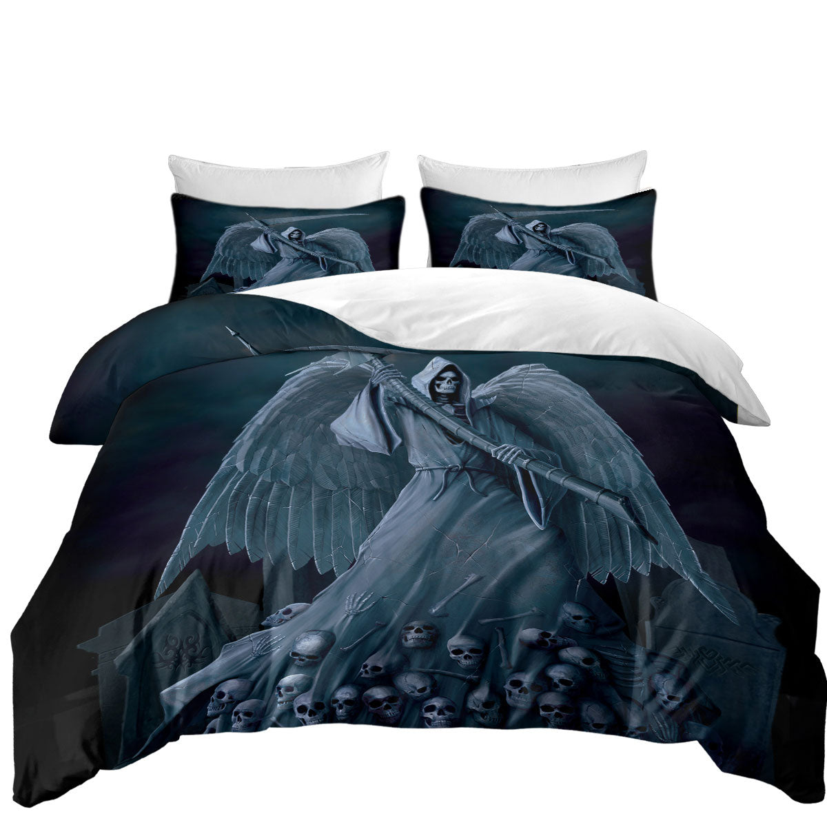Buy Dark Art Death on a Hold Angel of Death Stone Statue Quilt Cover ...