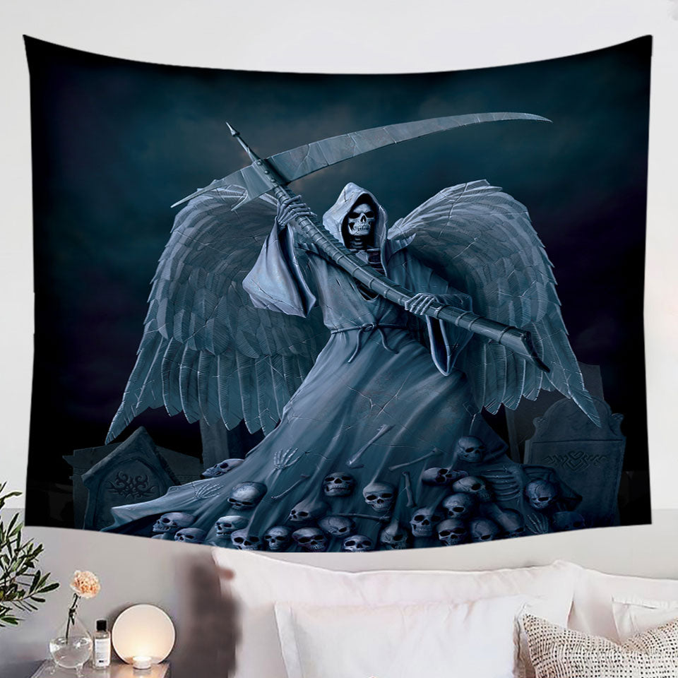 Buy Dark Art Death on a Hold Angel of Death Stone Statue Tapestry ...
