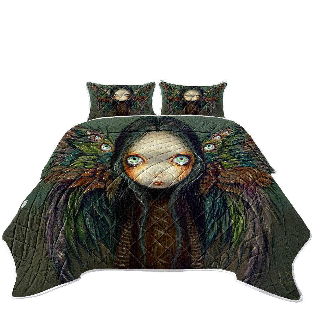 Buy Dark Gothic Art the Winged Seer Creepy Winged Girl Coverlet ...
