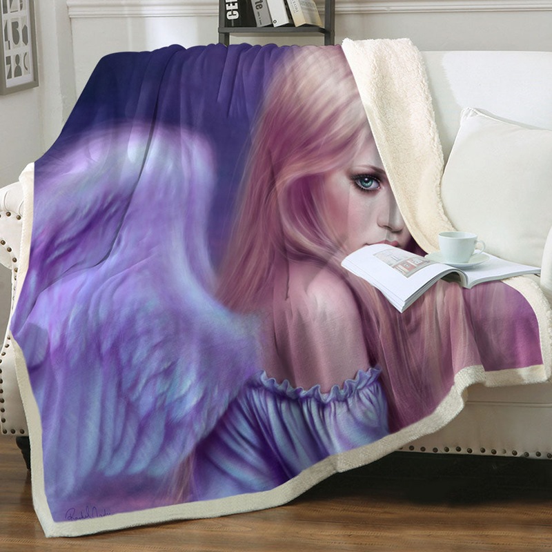 Buy Fantasy Drawing Seraphina the Beautiful Angel Throw Blanket - MyDeal