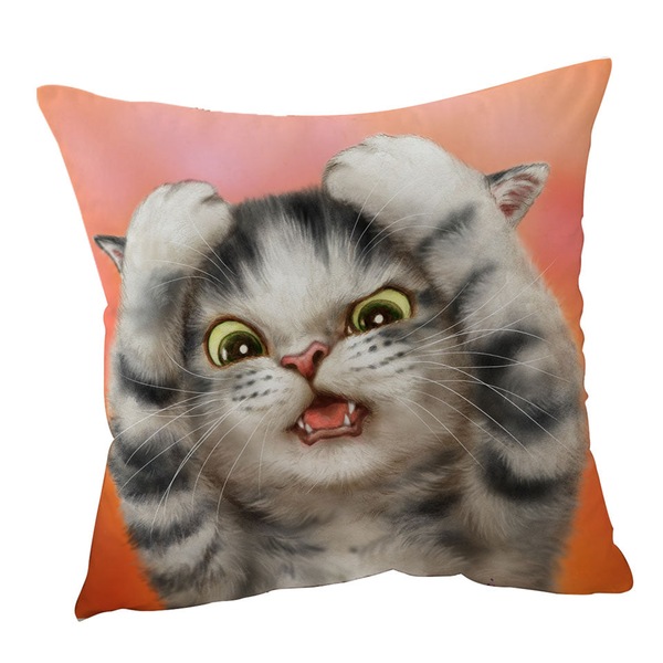 Buy Funny Cats Cute Kitten Surprised Cushion Cover - MyDeal Australia