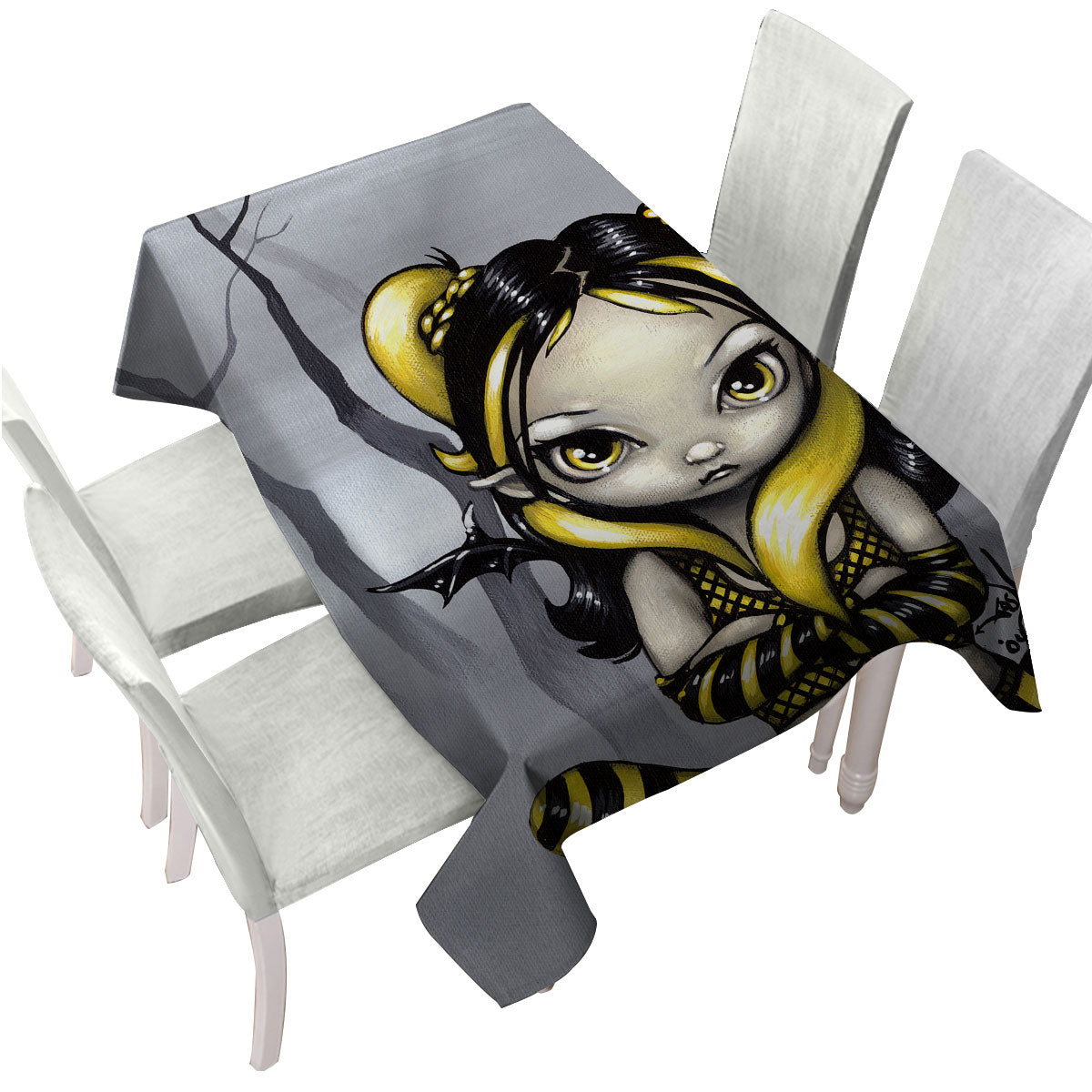 Buy Gothling Bumblebee Goth Elf Girl in Eerie Forest Tablecloth ...