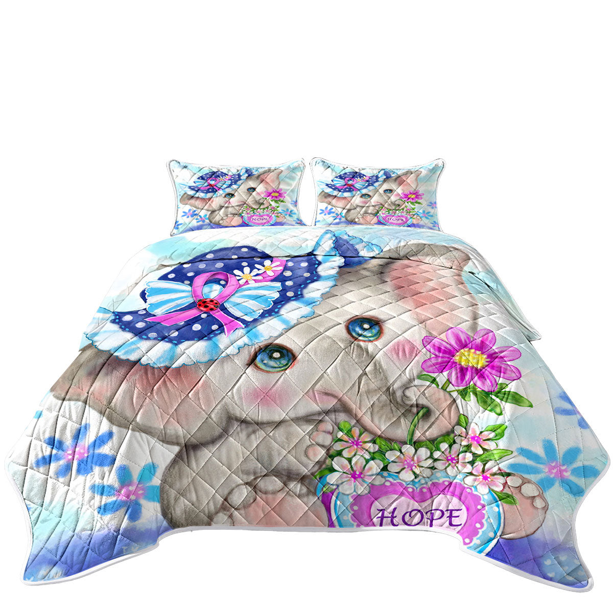 Buy Hope Kids Inspiring Design Cute Girly Elephant Coverlet - MyDeal ...
