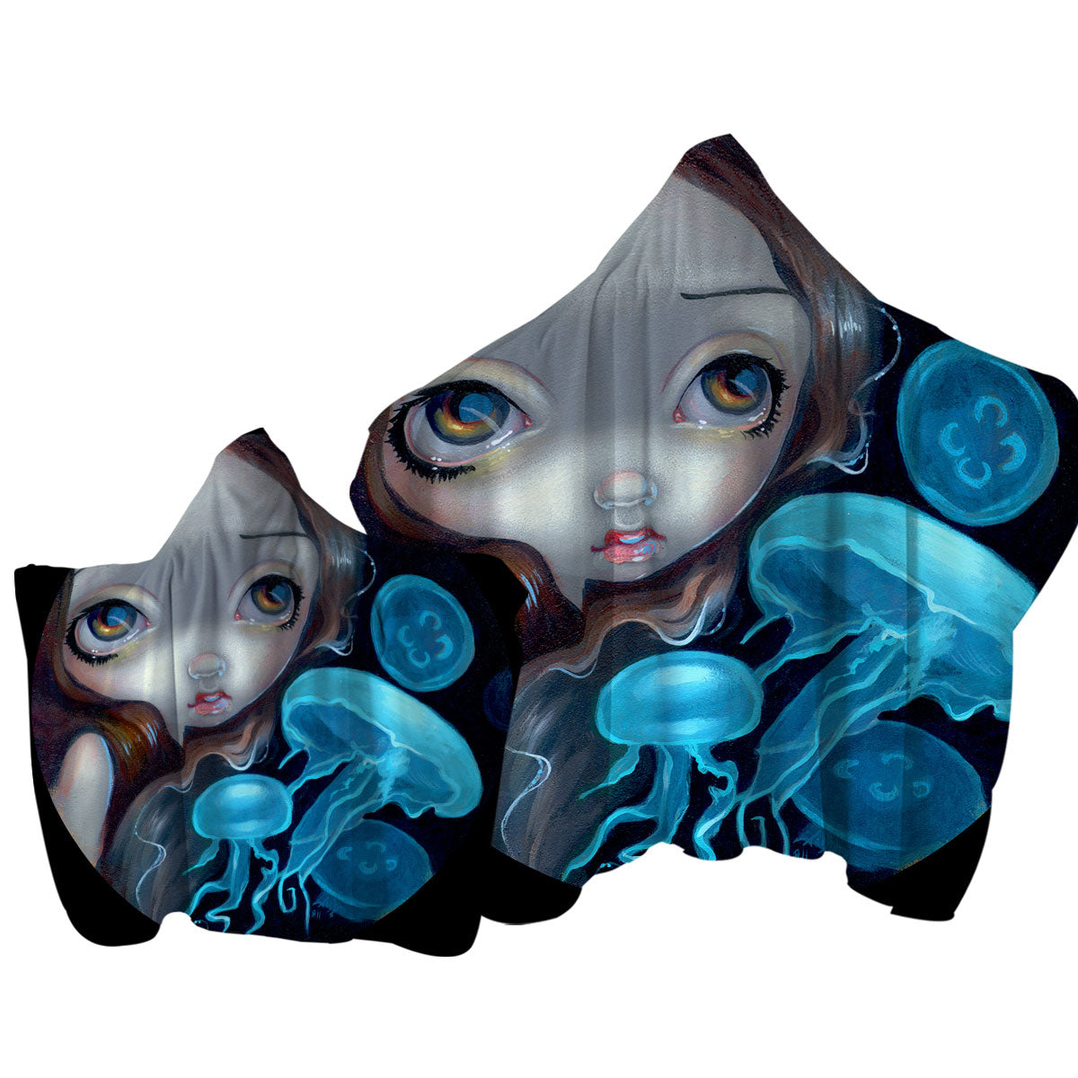 Buy Jellyfish Portal Underwater Fantasy Mermaid Towel with Hood ...