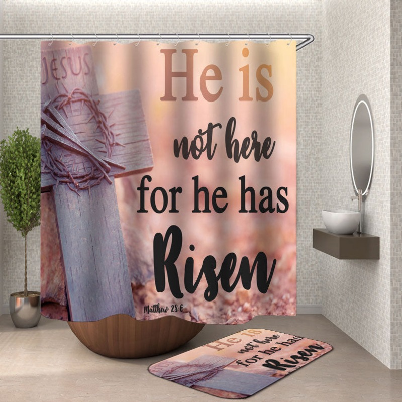 Buy Jesus Christian Cross Inspiring Shower Curtain - MyDeal