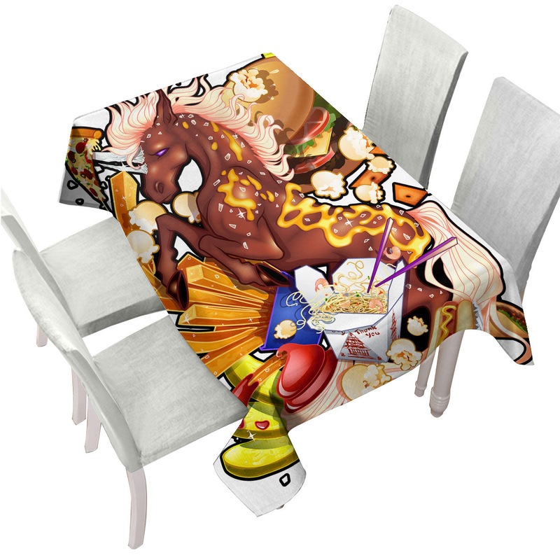 Buy Junk Food Fast Food Funny Unicorn Tablecloth - MyDeal