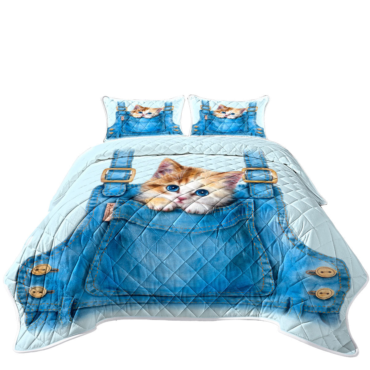 Buy Kids Adorable Animal Drawings Pocket Kitten Coverlet - MyDeal Australia