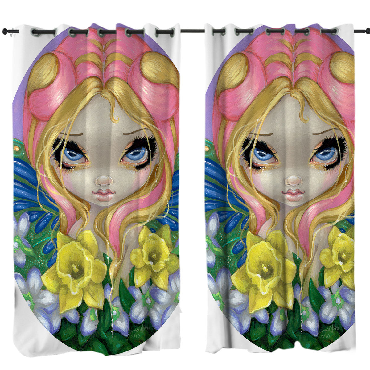Buy Little Bit of Spring Beautiful Big Eyed Fairy Curtain - Single ...