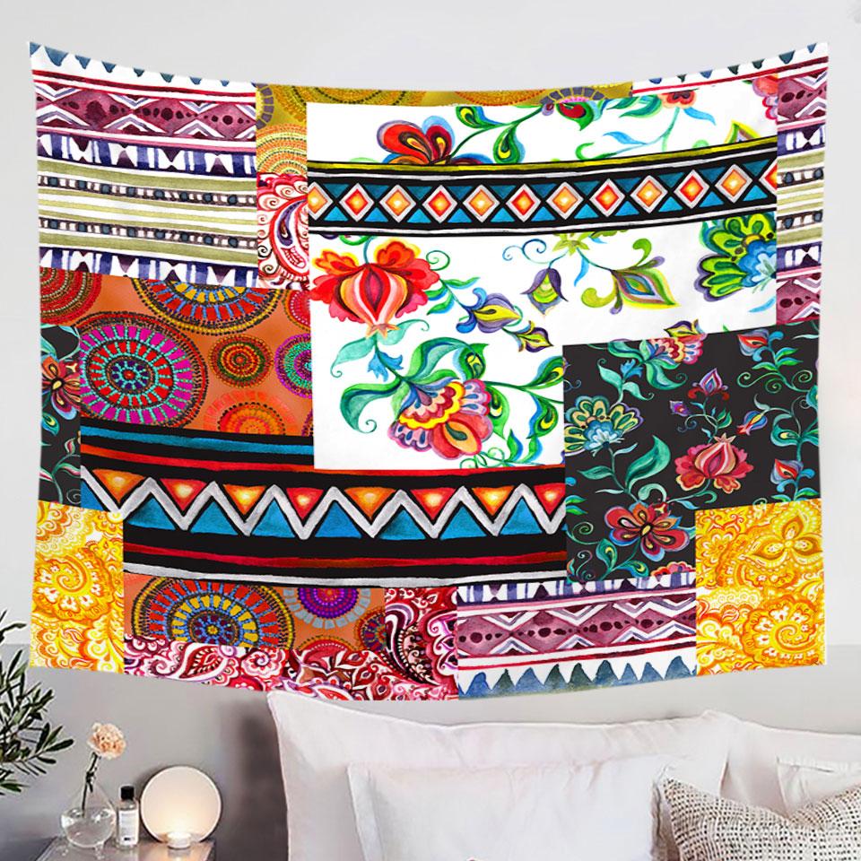 Buy Mandalas and Flowers Cool Messy Design Tapestry - MyDeal Australia