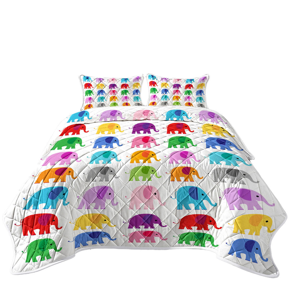 Buy Multi Colored Elephant Pattern Coverlet - MyDeal Australia