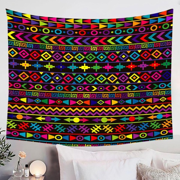 Buy Multi Colored Geometric Pattern Tapestry - MyDeal Australia