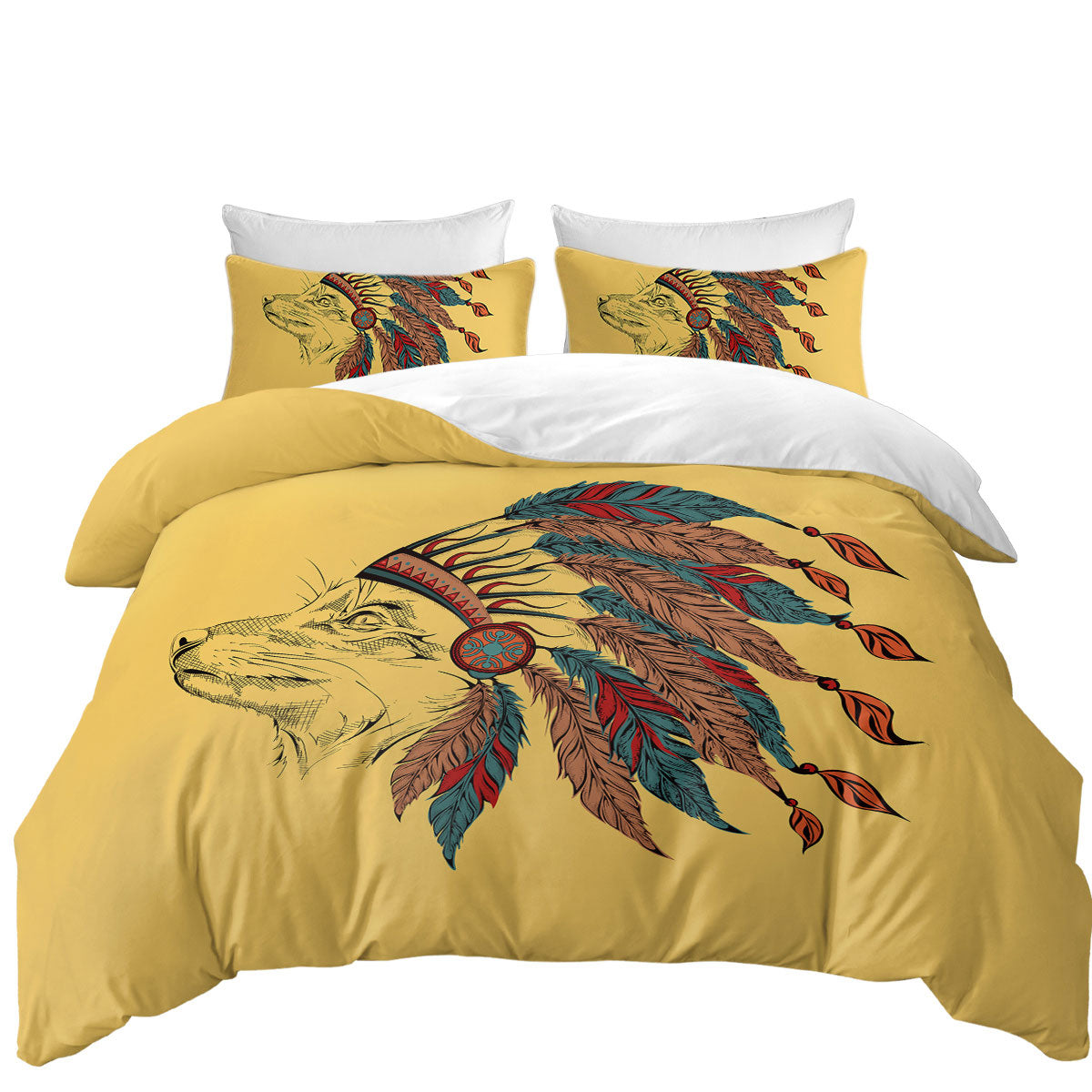 Buy Native American Chief Fox Quilt Cover - MyDeal Australia