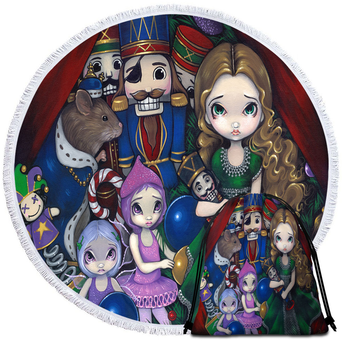 Buy Nutcracker Suite Christmas Ballet Fairy Tale Round Beach Towel ...