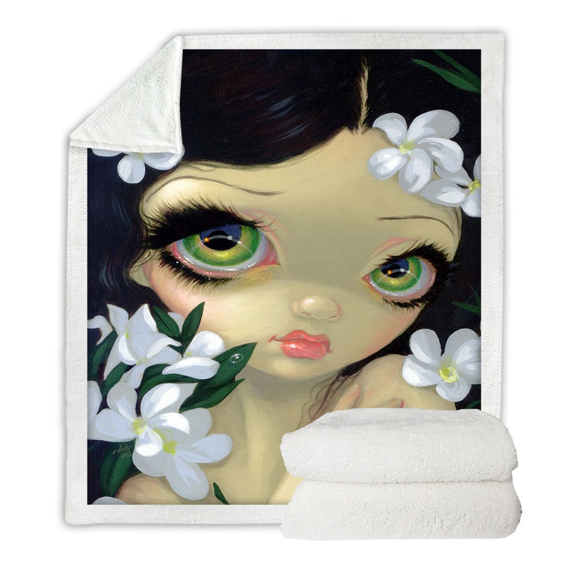 Buy Poisonous Beauties White Oleander Girl and Flowers Throw Blanket ...
