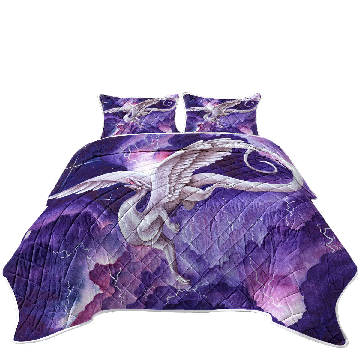 Buy Purple Lightning Storm Dancer Cool Dragon Art Painting Coverlet ...