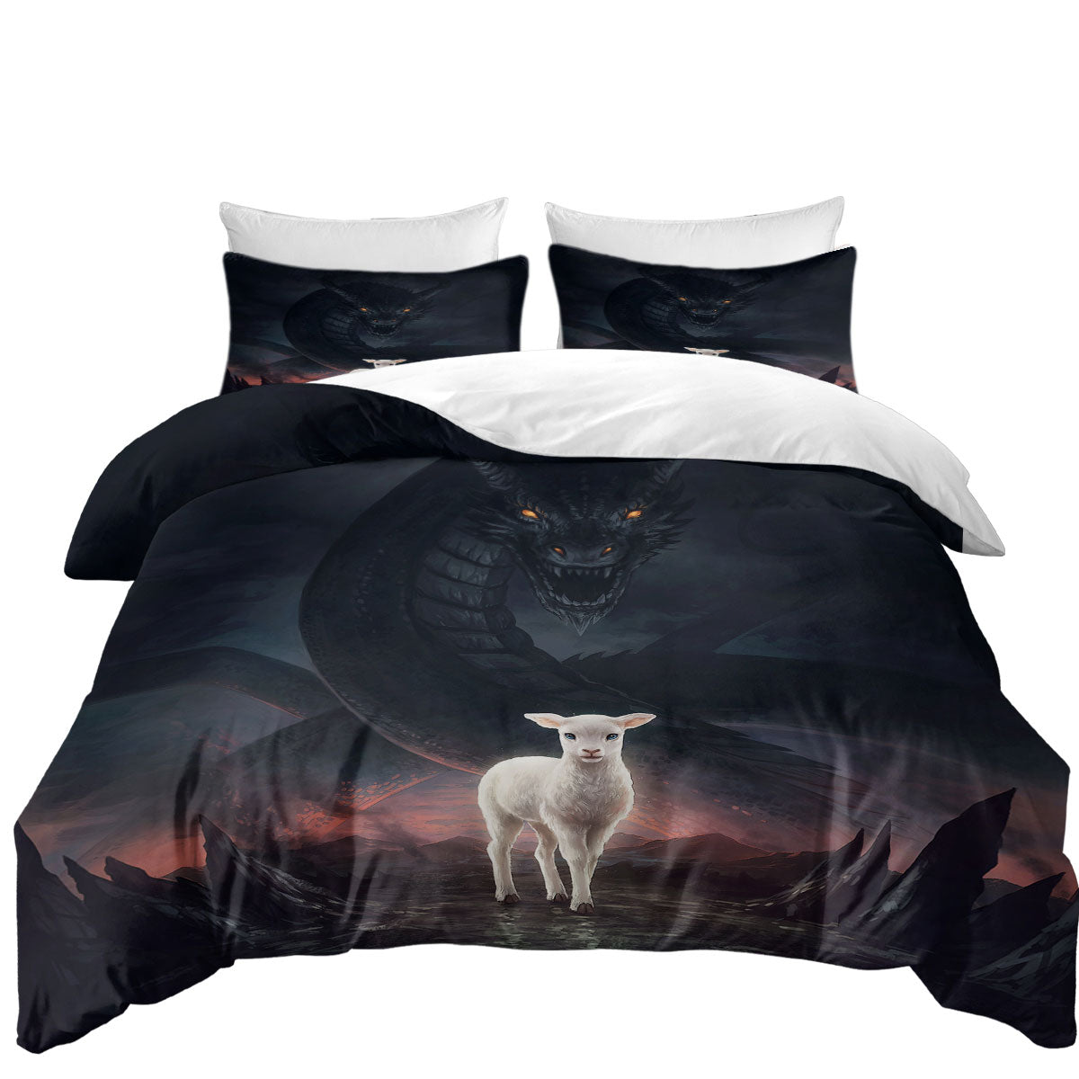 Buy Scary Art the Lamb and the Dragon Quilt Cover - MyDeal Australia