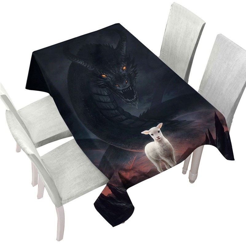 Buy Scary Art the Lamb and the Dragon Tablecloth - MyDeal