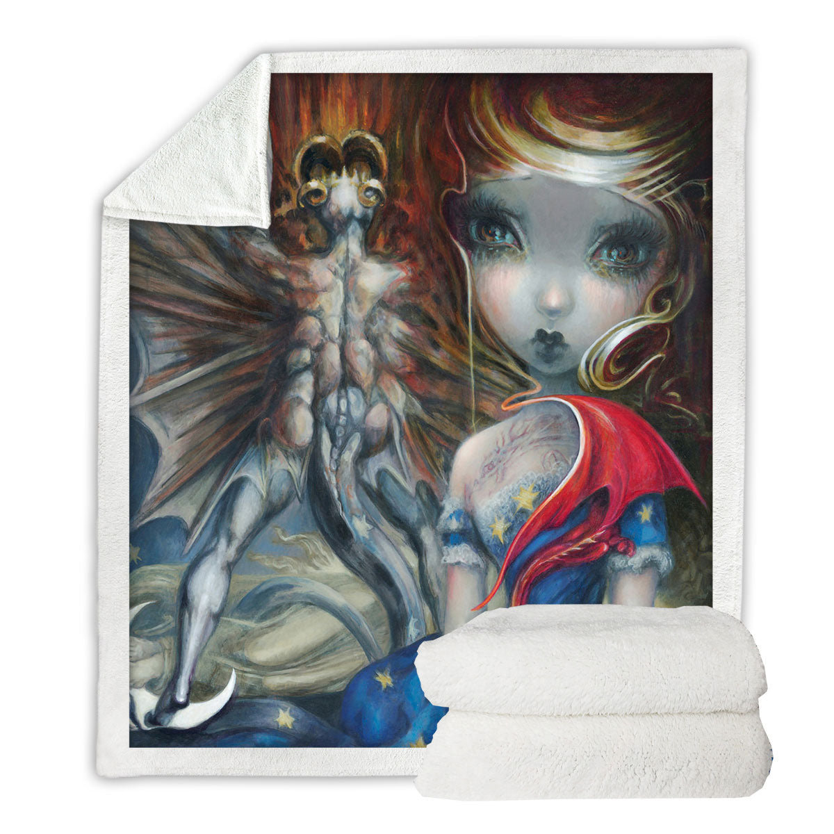 Buy Scary Dragon Art Prints Great Red Dragonling Throw Blanket - MyDeal ...