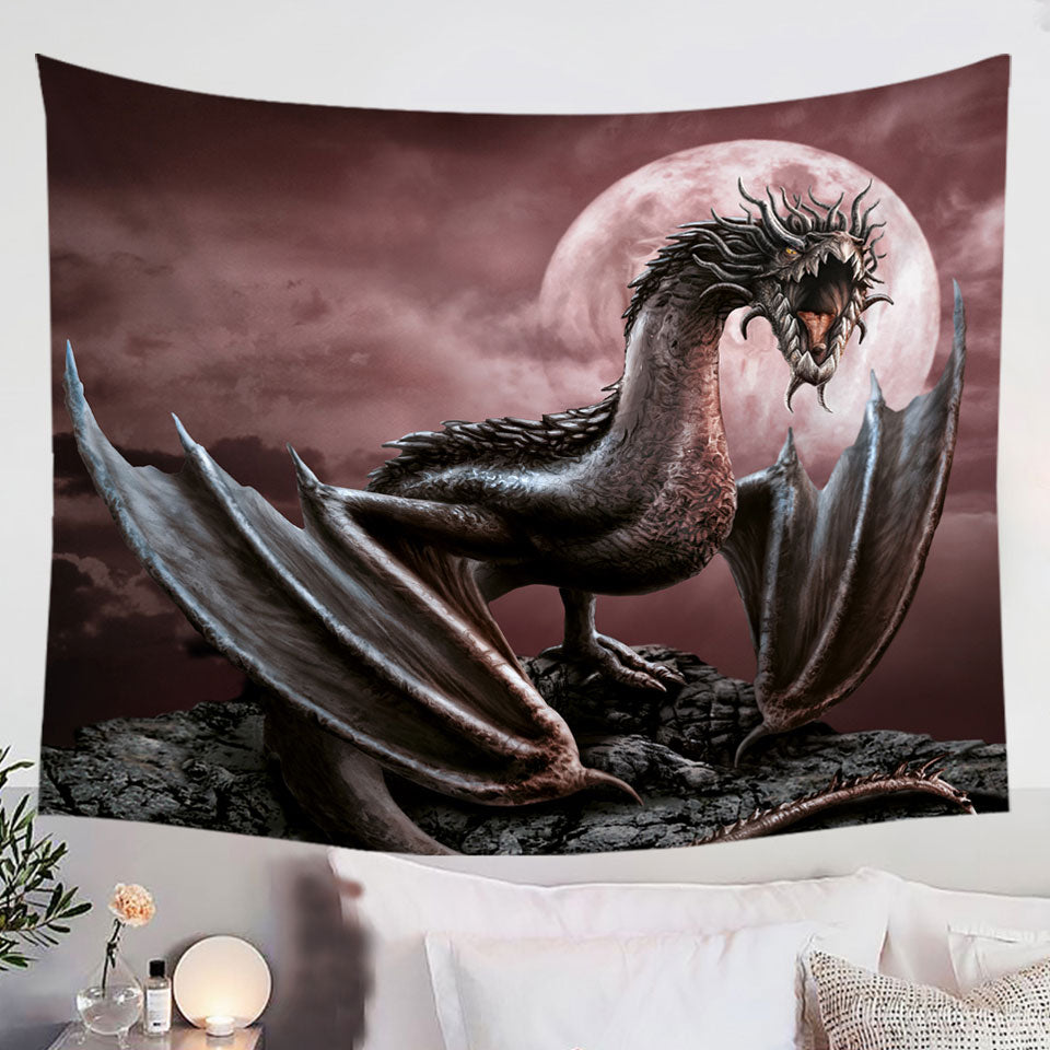 Buy Scary Fantasy Art Darius Moon Dragon Tapestry - MyDeal Australia