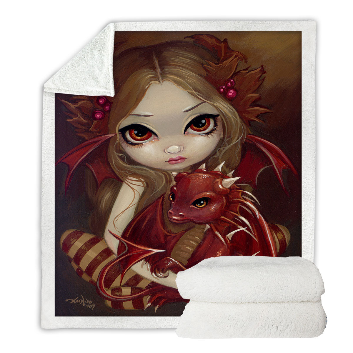 Buy Sienna Dragonling Cute Fairy and Baby Dragon Throw Blanket - MyDeal ...