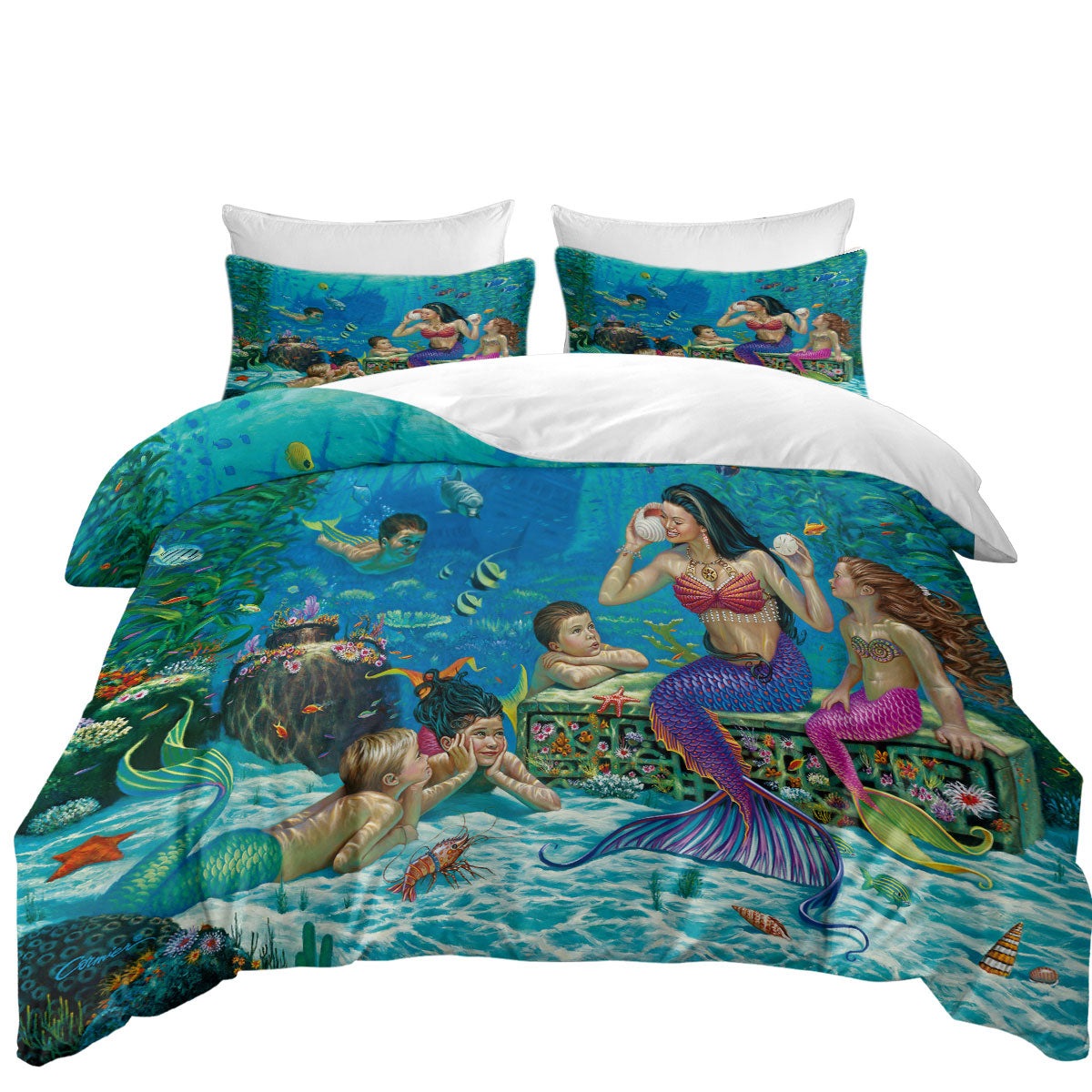 Buy The Story Teller Mermaids Underwater World Quilt Cover - MyDeal ...