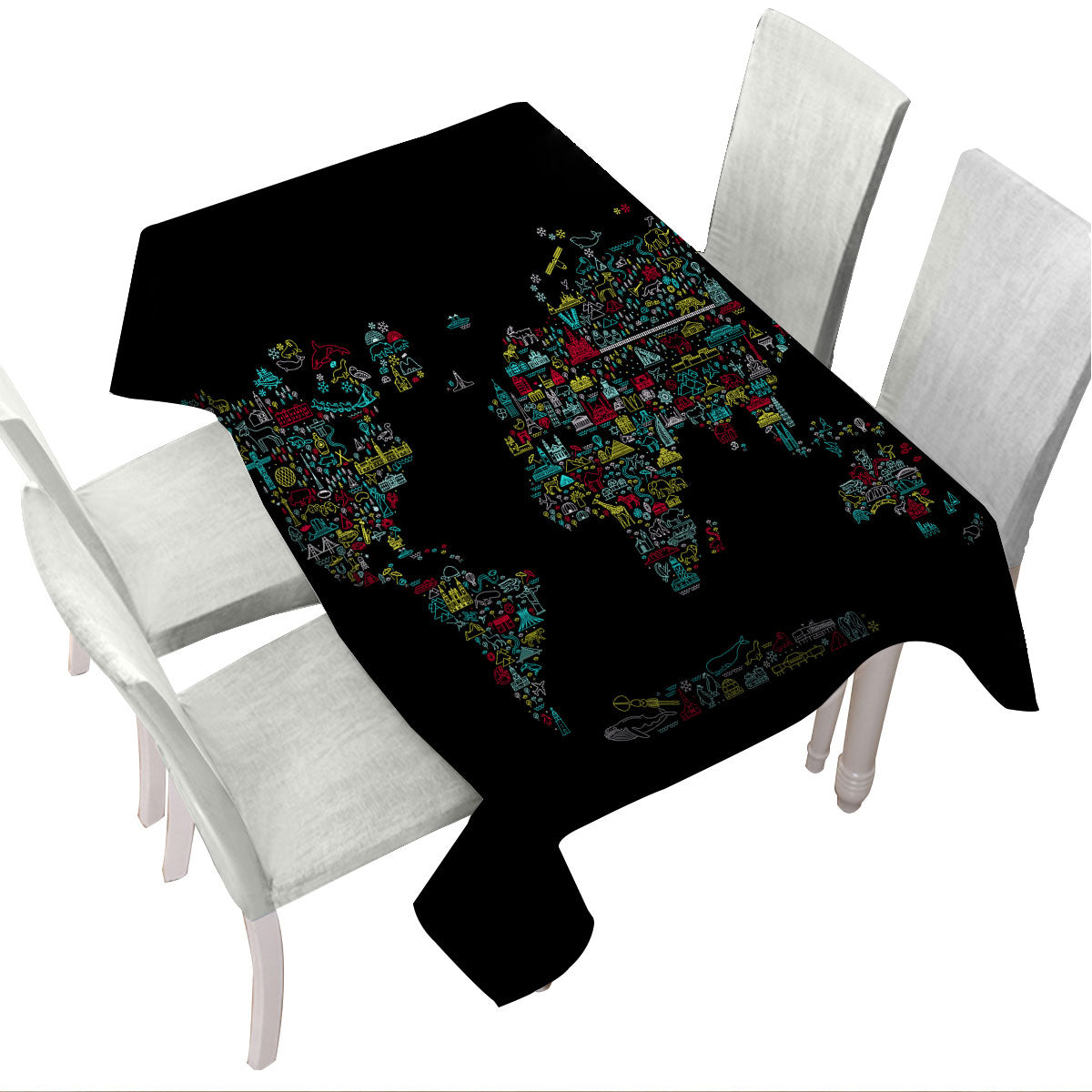 Buy Unique World Map Tablecloth - MyDeal Australia