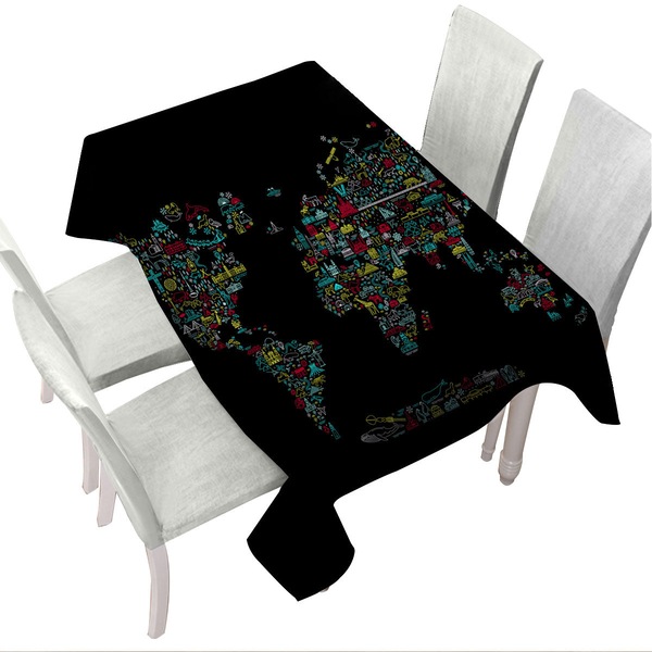 Buy Unique World Map Tablecloth - MyDeal Australia