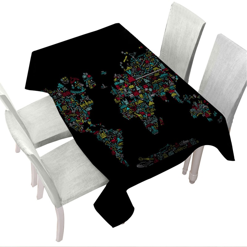 Buy Unique World Map Tablecloth - MyDeal