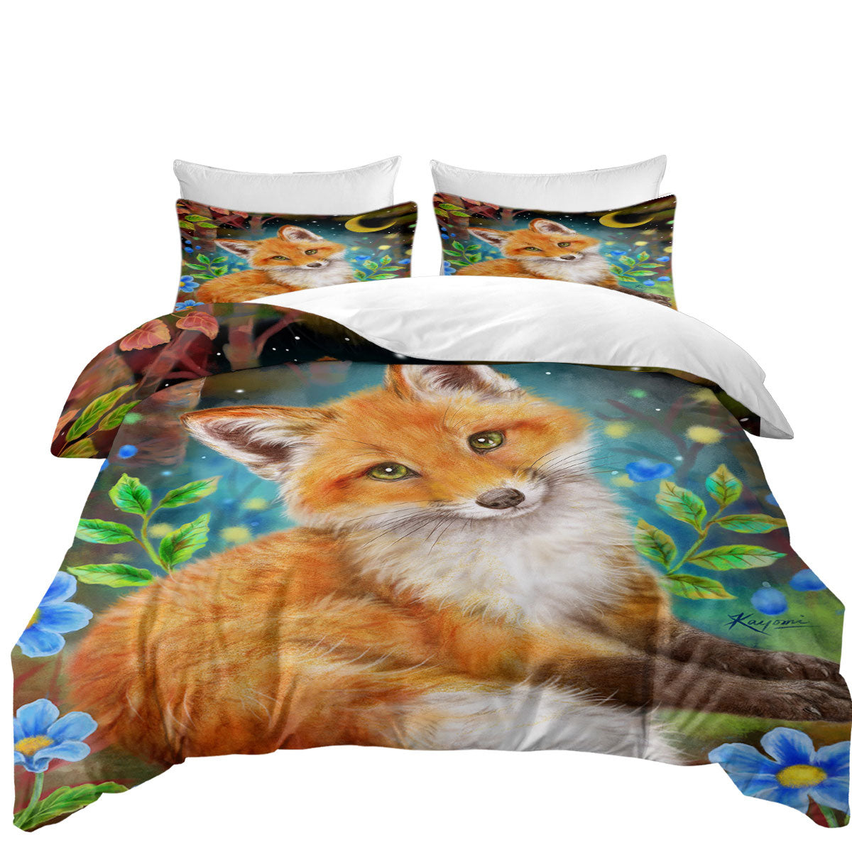 Buy Wild Animal Art Paintings Fox in the Forest Quilt Cover - MyDeal ...