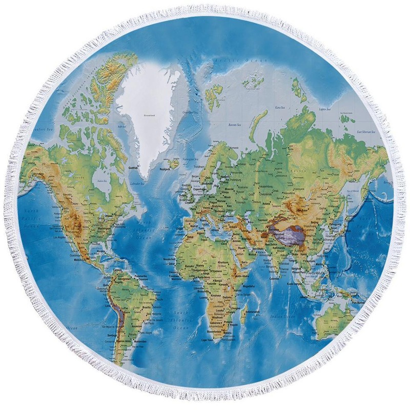 Buy World Map Beach Towel - MyDeal