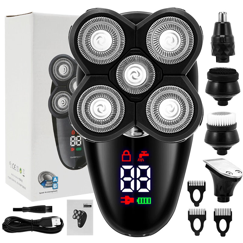 Buy Electric Razor for Men Bald Head Shaver LED Display Nose Hair Beard ...
