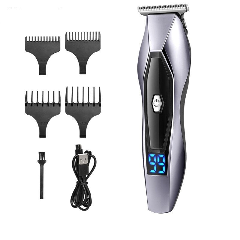 Buy LCD Electric Hair Clipper for Men USB 1200mAh Electric Beard ...