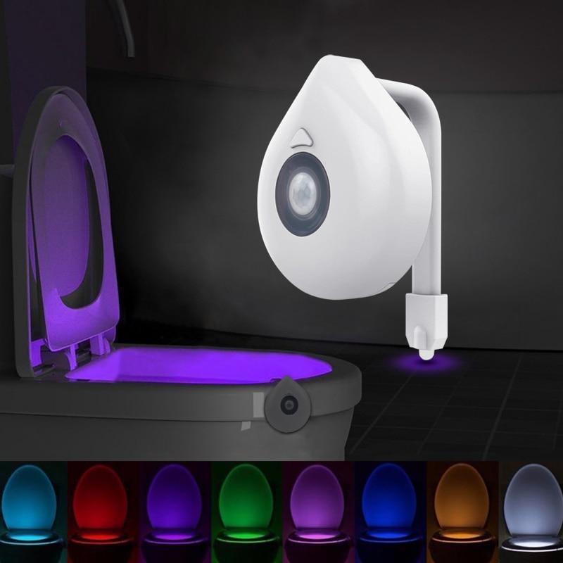 Buy LED Toilet Seat Night Light Motion Sensor WC Light Real 8 Colors ...