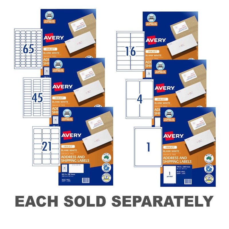 Buy Avery Label for Inkjet Printer 50pcs - MyDeal