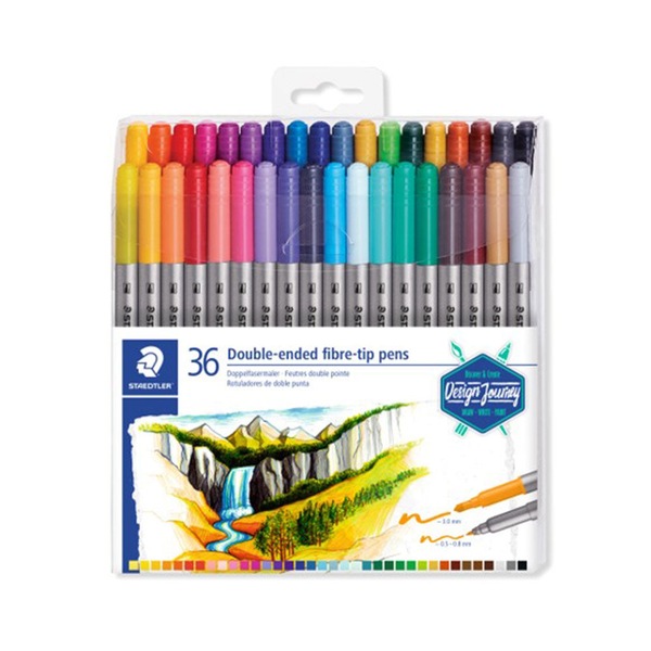 Buy Staedtler Fibre Tip Double Ended Marker (Pack of 36) - MyDeal Australia