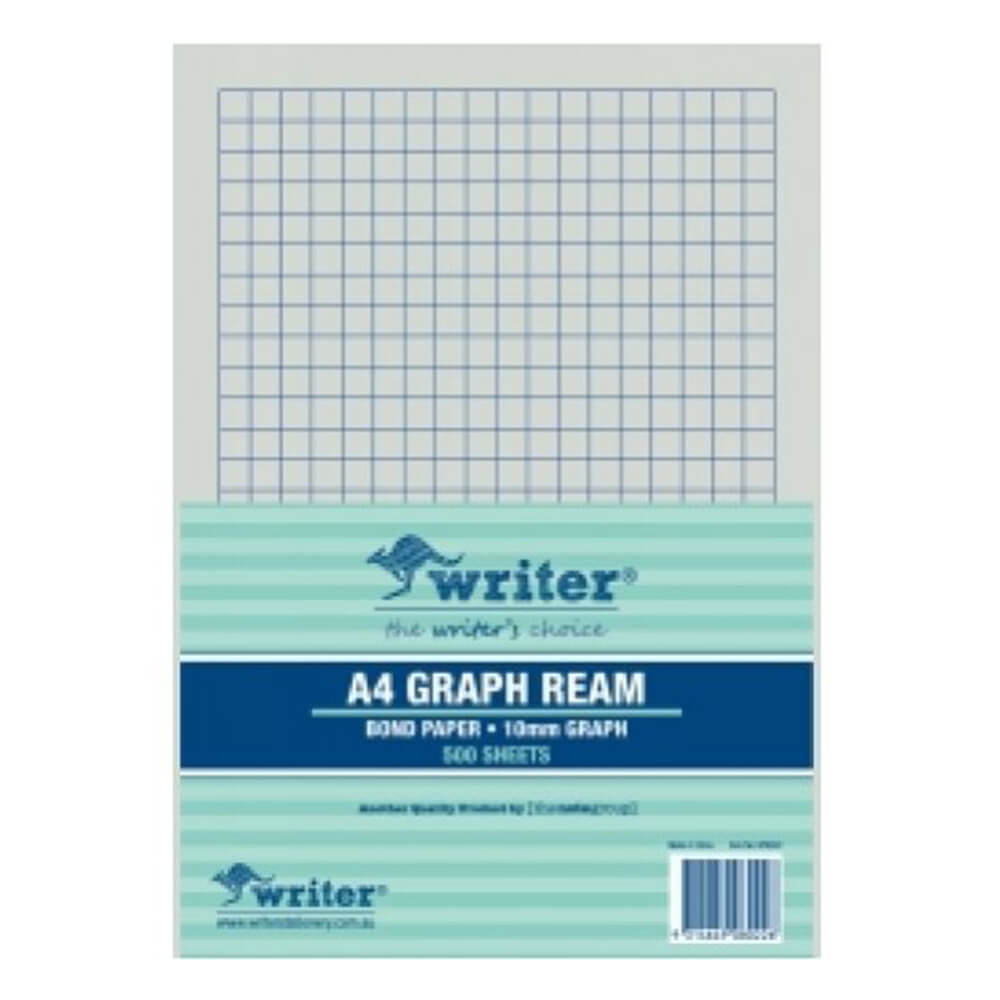 Buy Writer A4 10mm Graph Ruled Portrait Exam Paper (500 Sheets ...