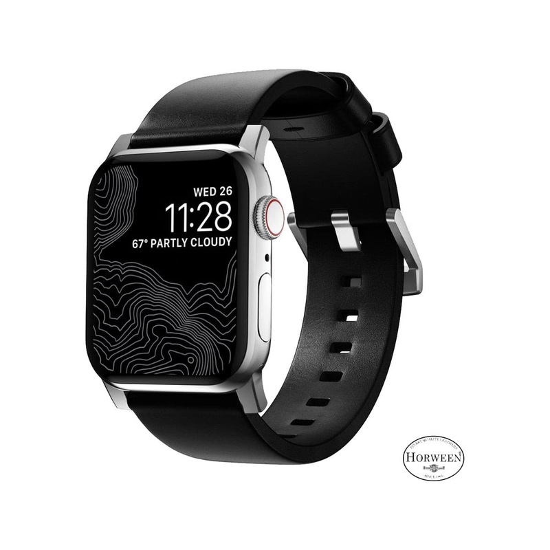 Buy NOMAD Apple Watch Modern Band 45mm - Silver Hardware with Black ...
