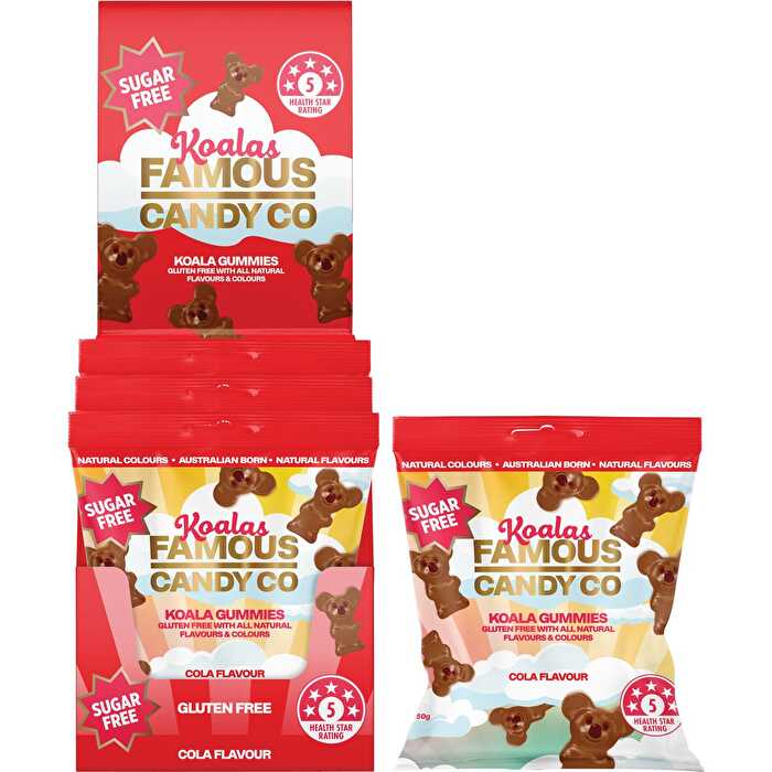 Buy Famous Sugar Free Candy Koala Gummies Cola Flavour 10x50g - MyDeal ...