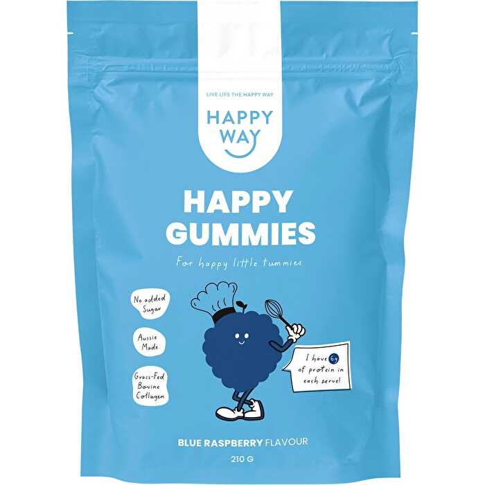 Buy Happy Way Happy Gummies Blue Raspberry 210g - MyDeal Australia