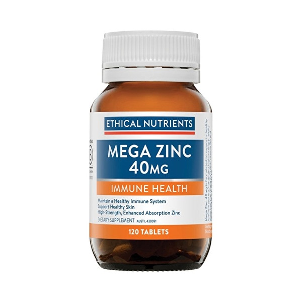 Buy Metagenics Ethical Nutrients Mega Zinc 40mg 120t - MyDeal Australia