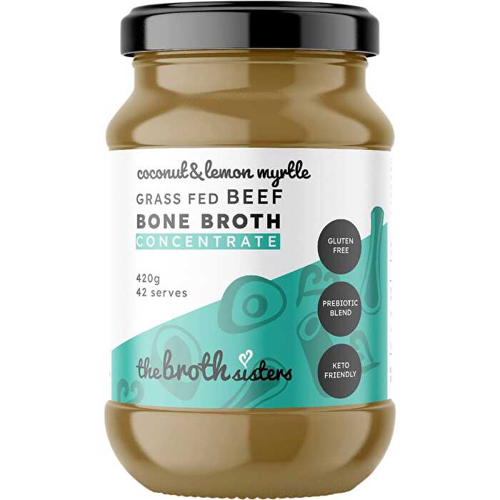 Buy The Broth Sisters Beef Bone Broth Concentrate Coconut & Lemon Myrtle 420g - MyDeal Australia