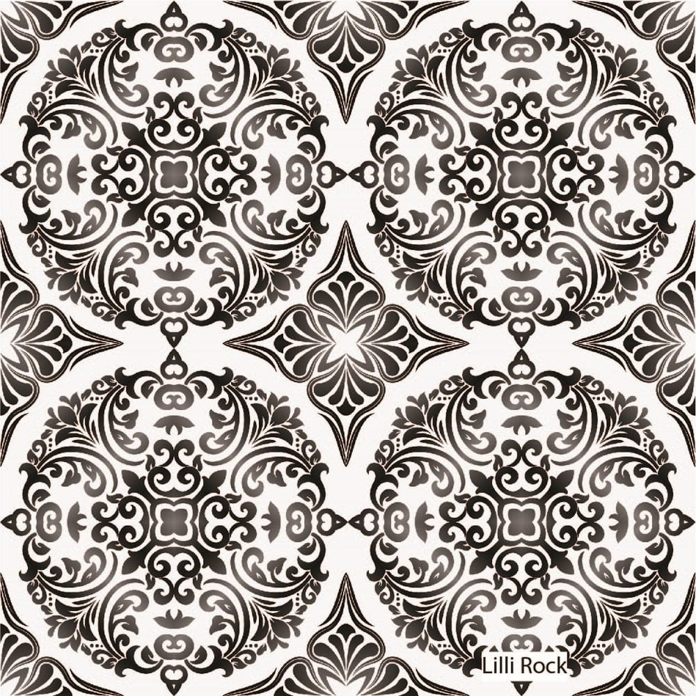 Buy Lilli Rock Circular Damask Set of 4 Hardback Coasters - MyDeal ...