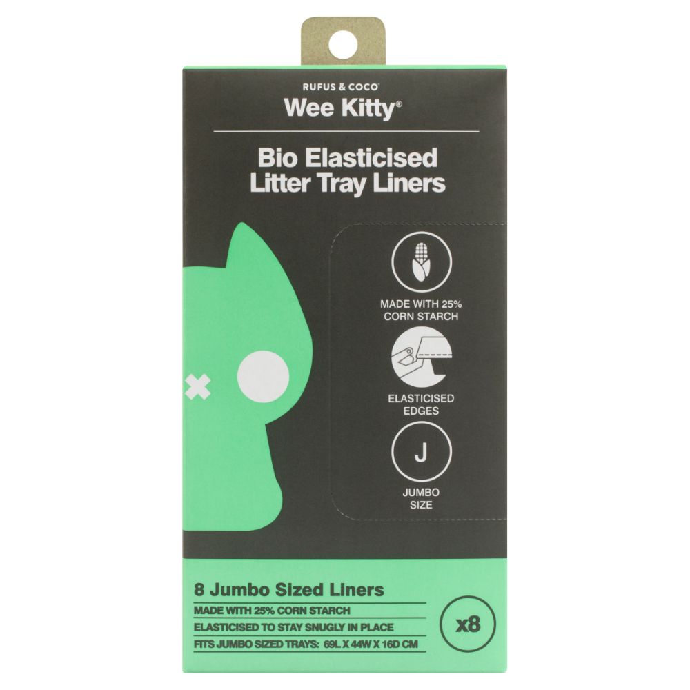 Buy Rufus & Coco Wee Kitty Bio Cat Litter Tray Liners Jumbo 8 Pack ...