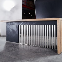 AFTAN Executive Desk Left Panel 1.8M - Warm Oak & Black - MyDeal