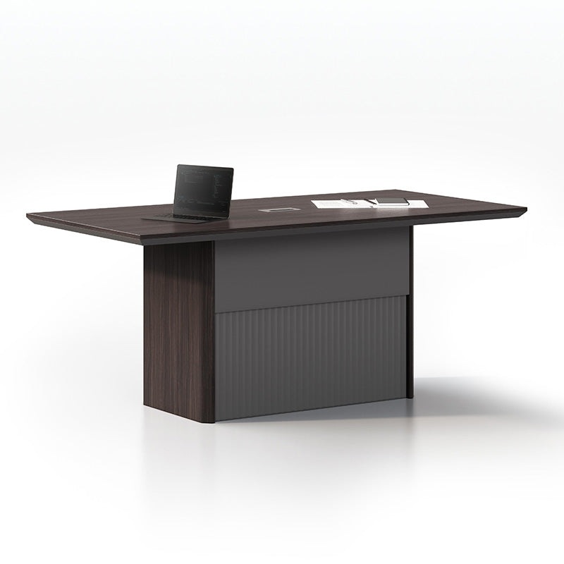 Buy MADDOK Boardroom Table 1.8M - Chocolate & Charcoal Grey - MyDeal
