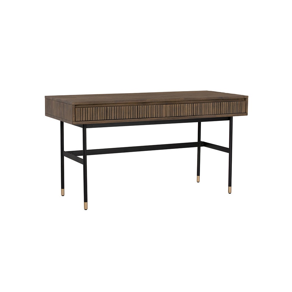 Buy Modern Furniture HAMILTON Study Desk Oak & Acacia Veneer 140cm ...