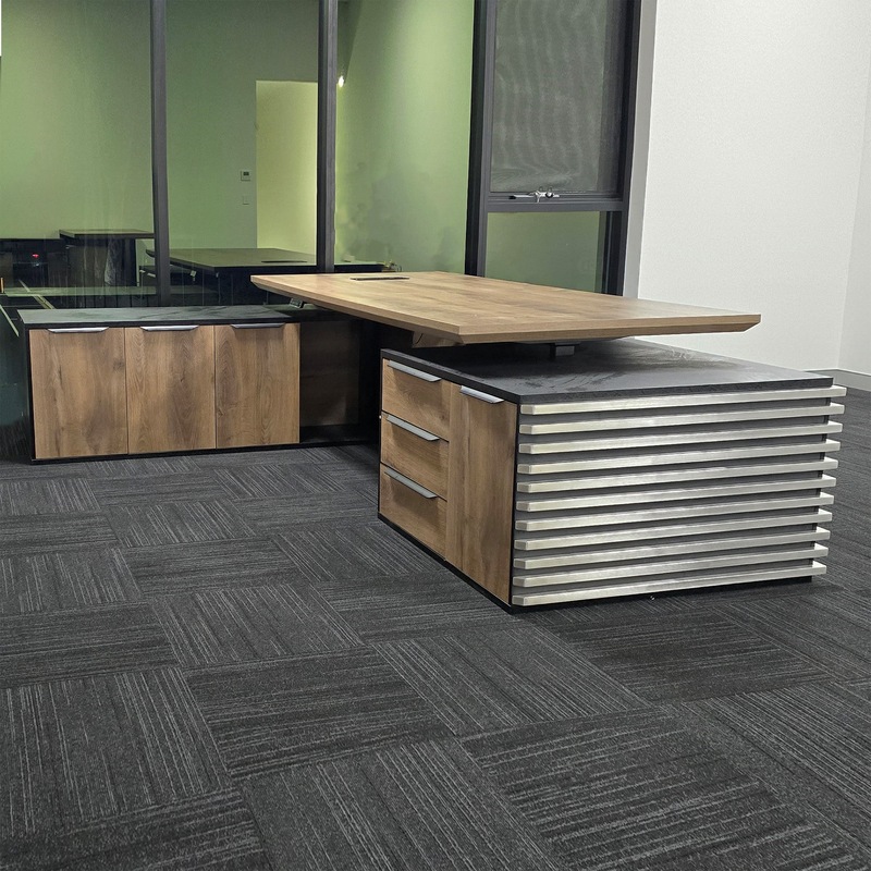 Buy PHOENIX Executive Desk with Left Return 2.8M - Warm Oak & Black ...